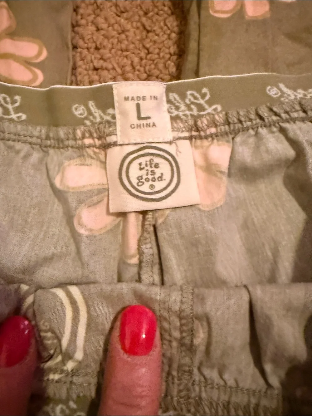 Life Is Good | Intimates & Sleepwear | Life Is Good Olive Green Floral ...